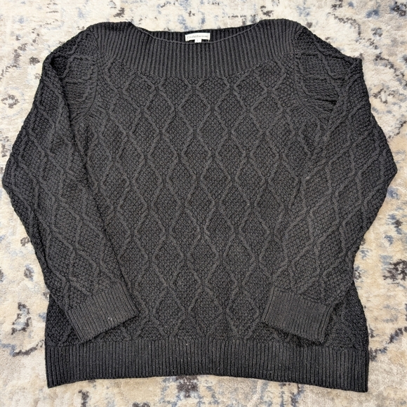 croft & barrow | Sweaters | Croft Barrow Womens Black Diamond Knit ...